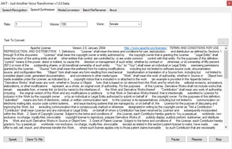 javt is a free speech recognition and text to speech software