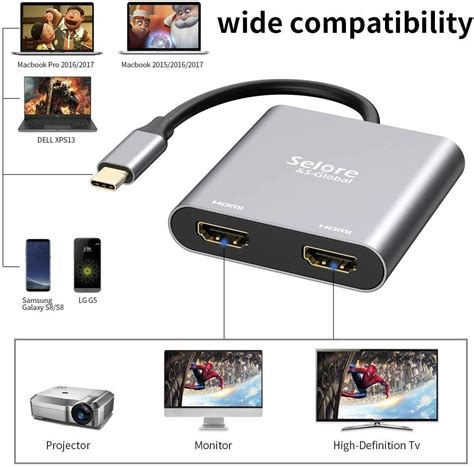 Usb C To Dual Hdmi Adapter 4k 60hzseloreands Global Type C To Hdmi