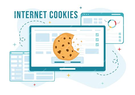 Premium Vector Internet Cookies Technology Illustration With Track