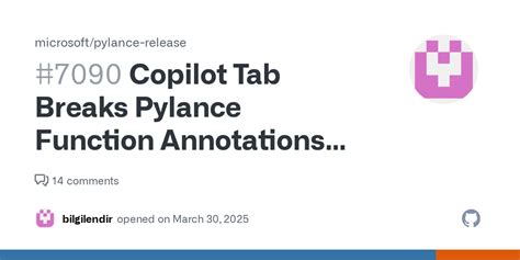 Copilot Tab Breaks Pylance Function Annotations Until Reload · Issue