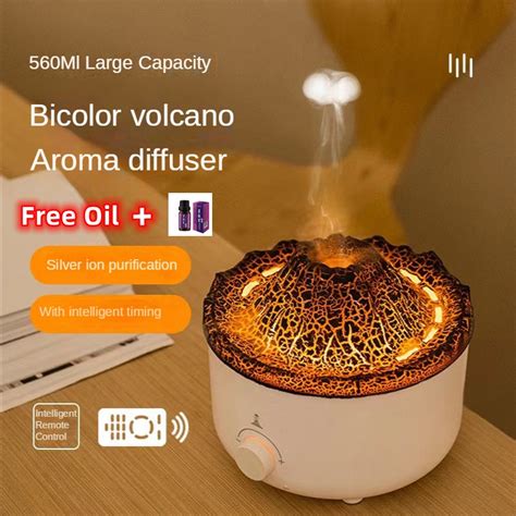 New Smoking Ring 2 Colors 560ml Aroma Diffuser Humidifier Volcanic 2023