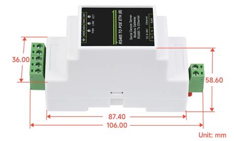 Industrial Serial Server RS To RJ Ethernet TCP IP To Serial Rail Mount Support Common