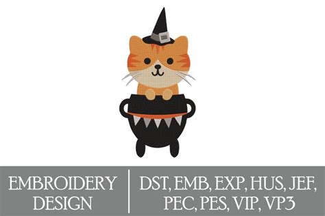 Halloween Cat Machine Embroidery Design