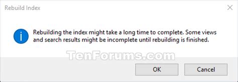 Rebuild Search Index In Windows Tutorials