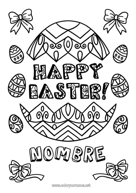 Nº de colorear 4023 Huevos de Pascua Pascua de Resurrección Mensaje