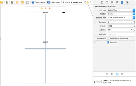 Ios Set Top Of Uilabel As Fraction Of The Screen Size Using