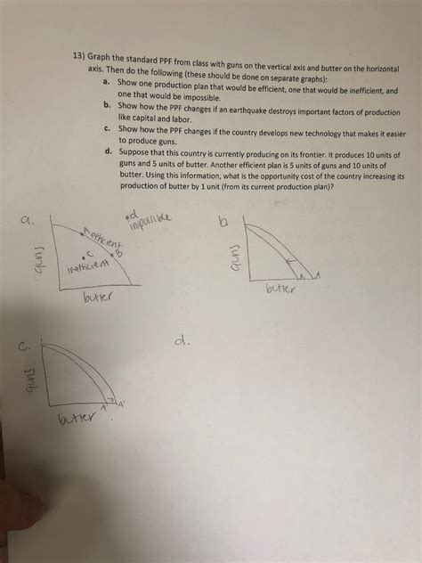 Solved 13 Graph The Standard Ppf From Class With Guns On