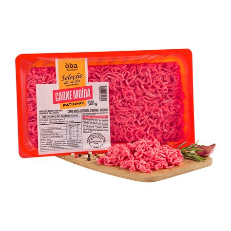 Carne Moída Patinho Bovino Seleção Dia A Dia 500 G Oba Hortifruti