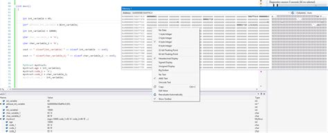 C How To Read The Debug Memory Window In Visual Studio Stack Overflow