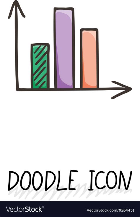 Doodle Diagram Icon Chart With Columns Royalty Free Vector