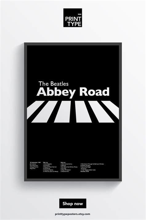 The Beatless Abbey Road Poster Is Shown In Black And White With An