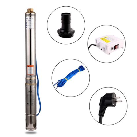 SHYLIYU Pompe De Puits Profond 220V 750W Submersible 75M 246FT Pompe à
