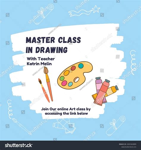 Editable Illustrated Master Class Drawing Template Stock Vector Royalty Free 2201563895