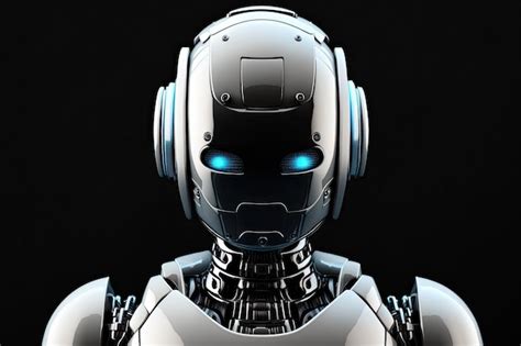Premium Ai Image Futuristic Robot Wearing Headphones With Glowing