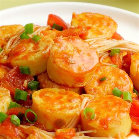 【茄汁金针菇日本豆腐的做法视频做法步骤】下厨房