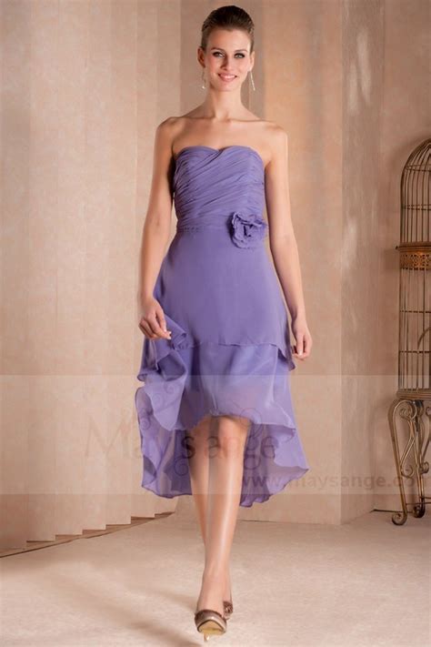 High Low Strapless Semi Formal Party Dress