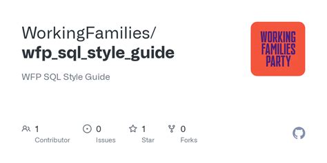 GitHub WorkingFamilies Wfp Sql Style Guide WFP SQL Style Guide