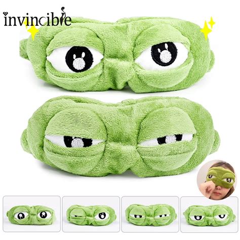 Trendy Funny Green Frog Eyes Covers Travel Sad Frog Padded Shade Cover