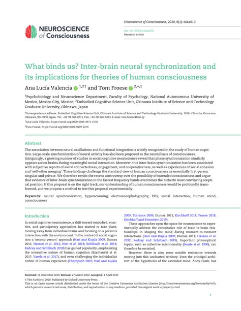 Pdf What Binds Us Inter Brain Neural Synchronization And Its Implications For Theories Of