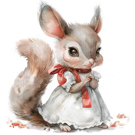 Shabby Chic Squirrel Clipart Dress Clipart 17 High Quality S Printable Watercolor Clipart