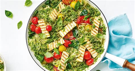 Green Pesto Halloumi Pasta At Christopher Bronson Blog