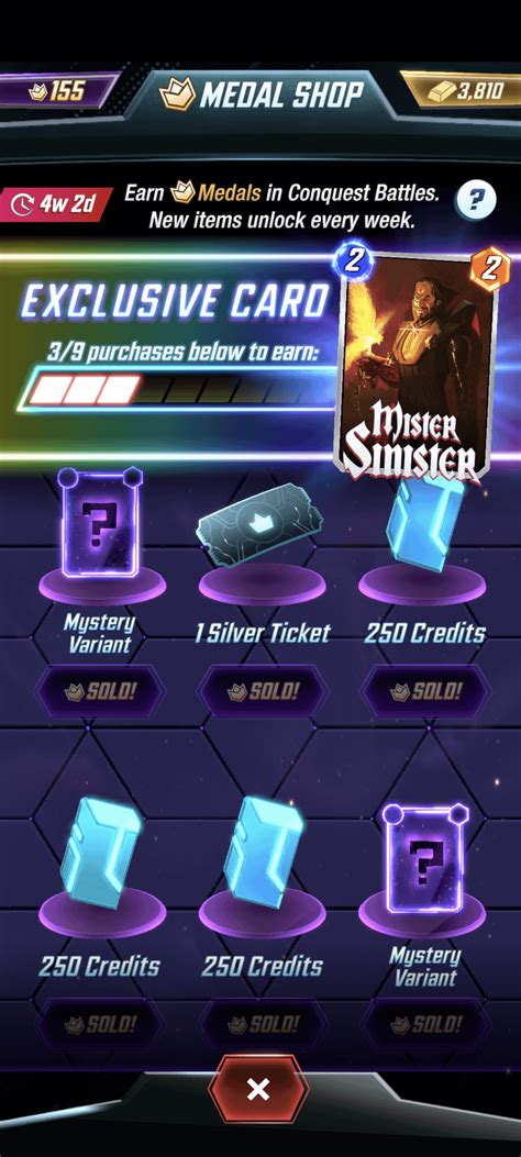 Conquest Shop Bug Rmarvelsnapcomp