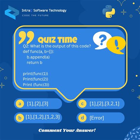 Python Codingquiz Pythondevelopers Programminglife Learntocode Intraq Software Technology