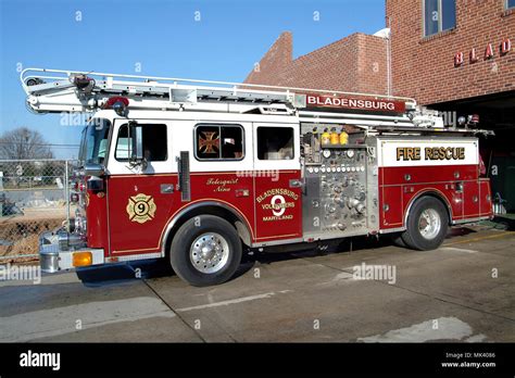 Telesquirt Fire Truck From Bladenburg Fire Dept Bladensburg Md Stock