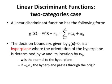 Ppt Linear Discriminant Functions Chapter 5 Duda Et Al Powerpoint