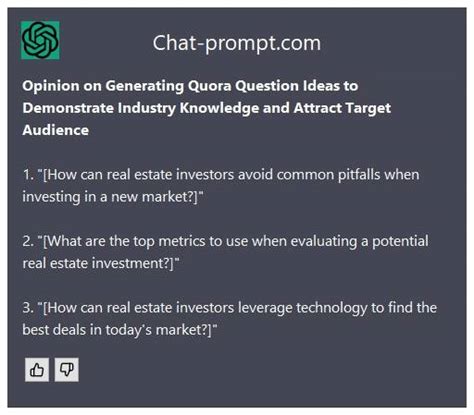 Opinion On Generating Quora Question Ideas To Demonstrate Industry