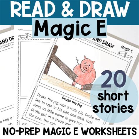Silent E Reading Passages Read And Draw Worksheets Cvce Magic E