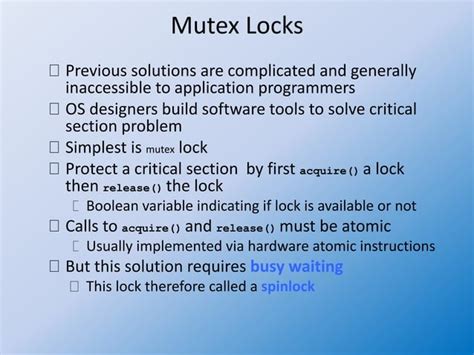 Operating System 24 Mutex Locks And Semaphores Pptx Operating Systems Computer Software
