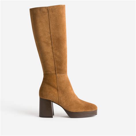 Cognac Platform Boots In Leather Boots Women Eram