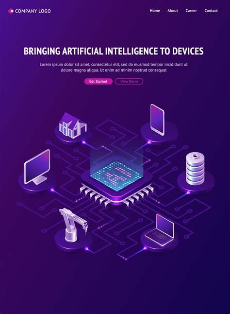 Artificial Intelligence Isometric Landing Page Ai 15680313 Vector Art At Vecteezy