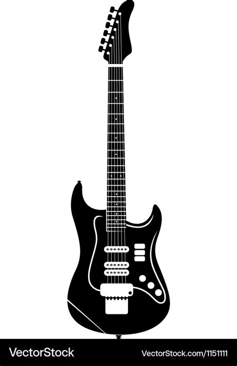Classic Electro Guitar Silhouette Royalty Free Vector Image