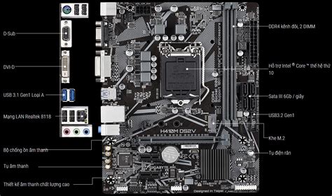Mainboard Gigabyte H410m Ds2v Chipset Intel H410 Socket Lga1200 Ram Ddr4