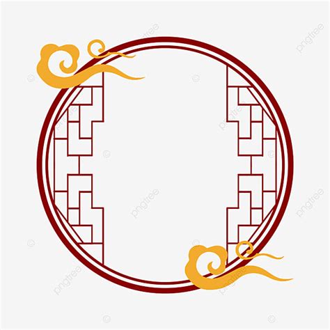 고전 중국풍 상서로운 구름 일러스트 둥근 창 경계 무료 레이어 클래식 창 중국 스타일 둥근 창문 Png 일러스트 및 Psd 이미지 무료 다운로드 Pngtree