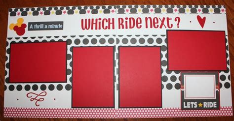 Disney 12 X 12 Premade Scrapbook Layout Which Ride Next Etsy