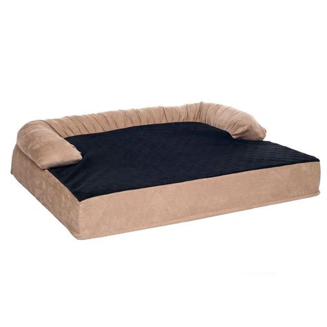 Paw Extra Large Tan Orthopedic Memory Foam Pet Bed With Bolster 80 04 L