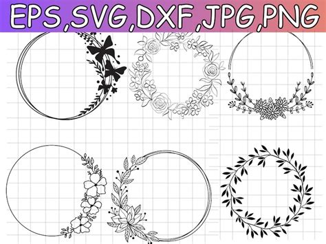 Wreath Svg Bundle Circle Svg Bundle Floral Wreath Svg Heart Laurel