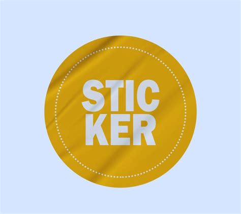 Premium Psd Yellow Sticker Mockup Design Psd Template