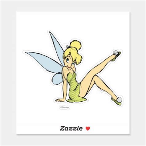 Sketch Tinker Bell 1 Sticker Zazzle