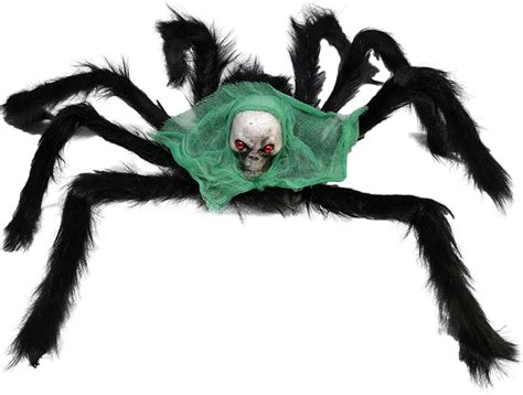 Jp 不気味なクモの装飾リアルな赤い目の骸骨の巨大なクモ ハロウィン大型フェイクスパイダー多機能ハロウィン大型