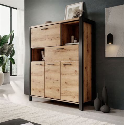 Meubella Kast Acapulco Eiken Zwart 120 Cm En 2024