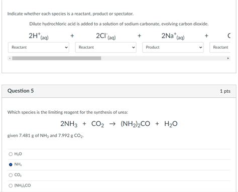 Solved Indicate Whether Each Species Is A Reactant Product