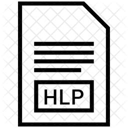 Hlp File Format Icon Download In Line Style