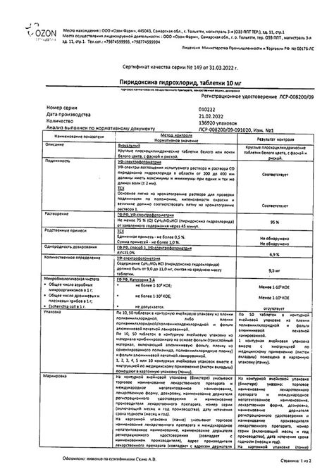 Пиридоксина гидрохлорид таблетки 10 мг 50 шт - купить, цена и отзывы ...