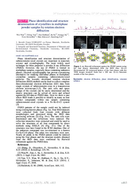Pdf Phase Identification And Structure Determination From Multiphase Crystalline Powder