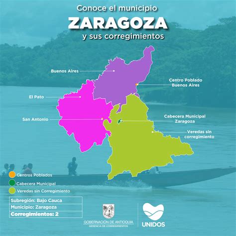 Mapa Zaragoza Corregimientos De Antioquia