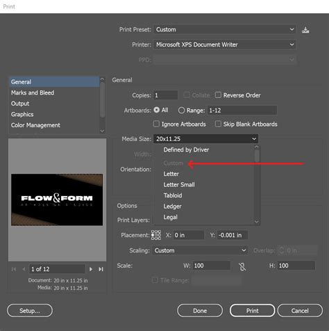 custom media size grayed out r adobeillustrator